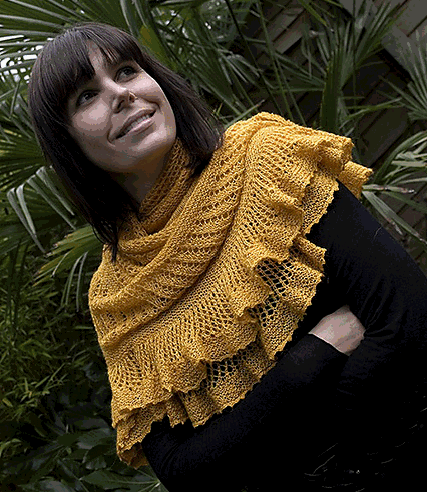 Knitting project kits. Readers Wrap in two versions.